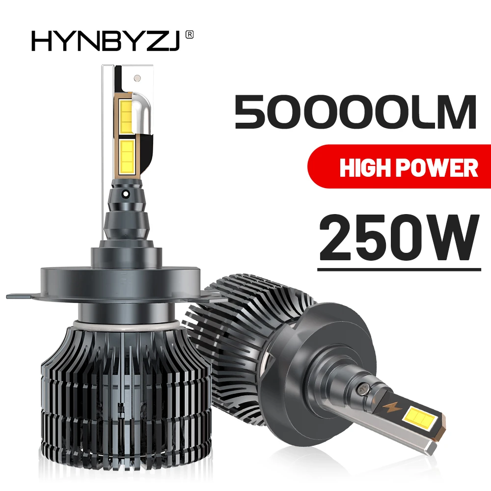 HYNBYZJ H4 H7 H1 H8 H11 안개 Led 조명 50000LM HB3 HB4 9005 9006 9012 Hir2 6000K 자동차 전조등 전구 12 24V ...