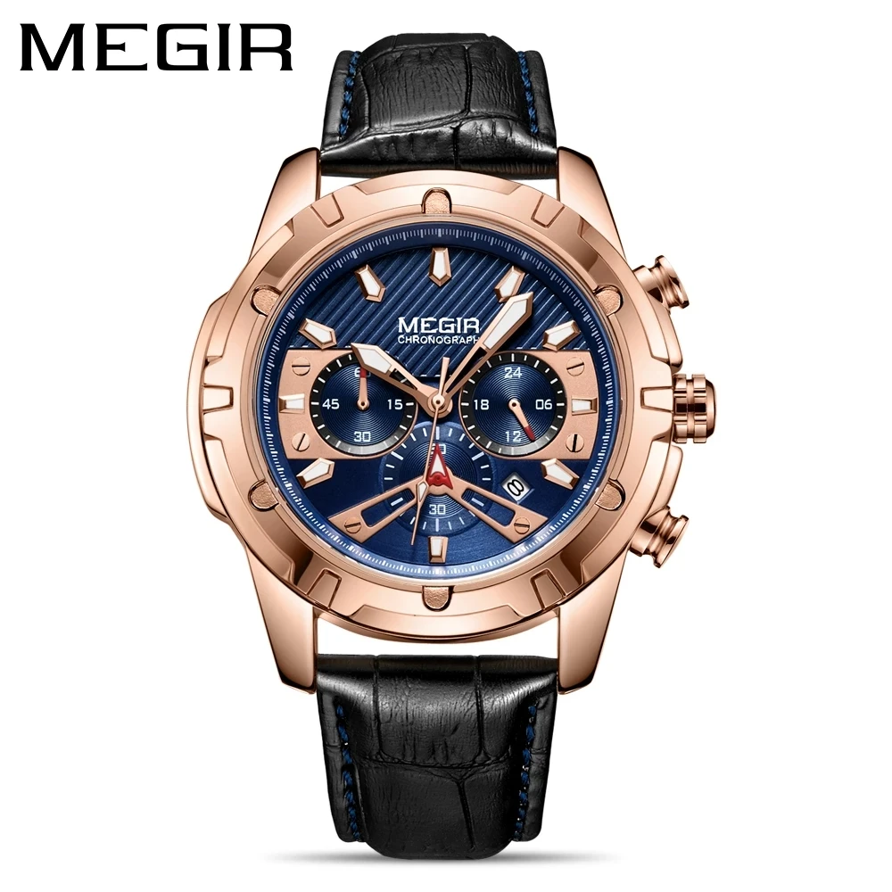 MEGIR Uhr Men2021 Neue Wasserdichte Multifunktionale Chronograph ...