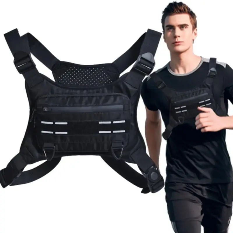 Adjustable-Running-Chest-Bag-Running-Vest-Bag-Reflective-Front-Chest ...