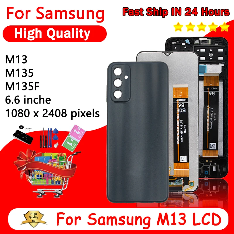 6-6-Hight-Quality-For-Samsung-M13-M135-LCD-Display-with-frame-Touch ...