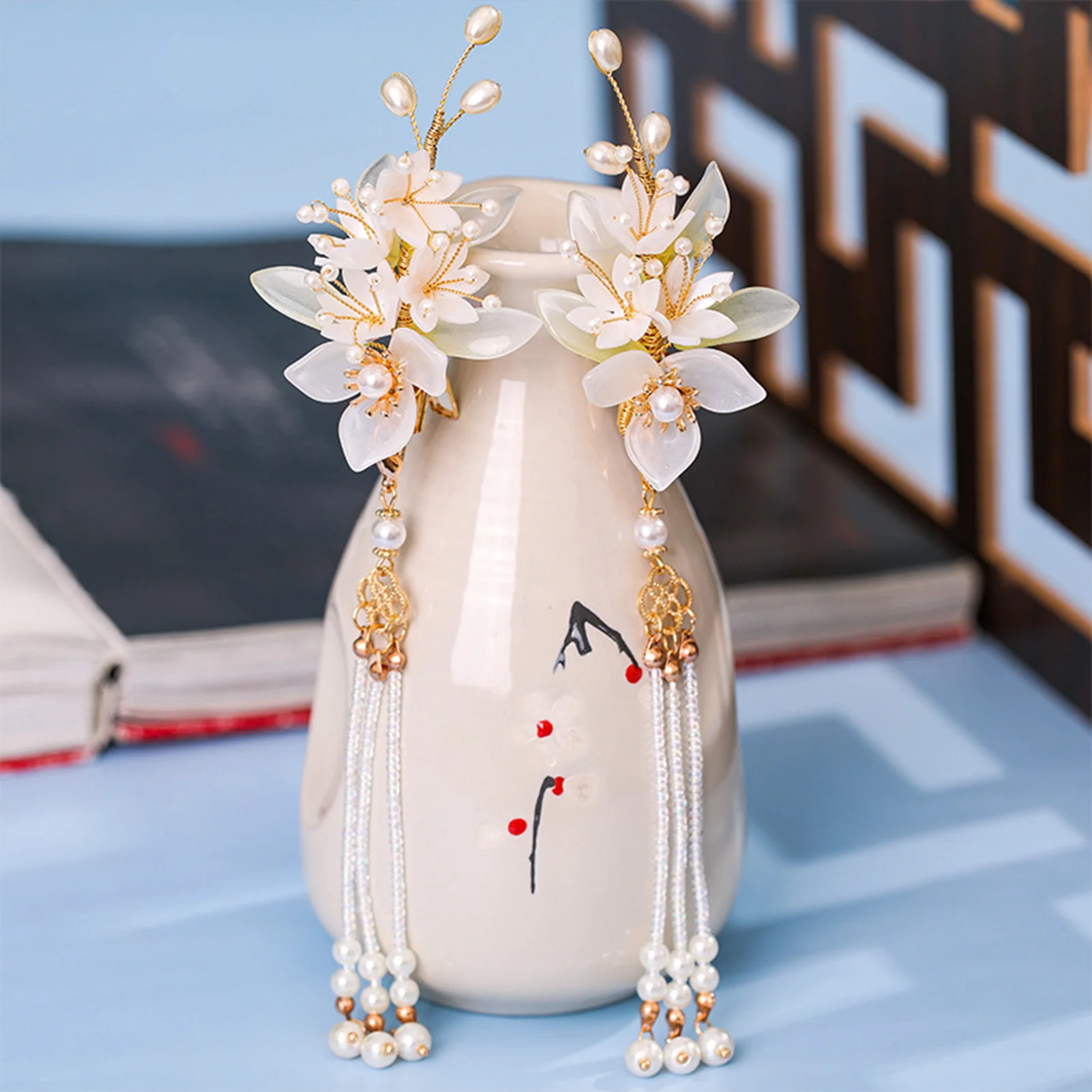 Chinese-Hair-Clips-For-Women-Flower-Pearl-Hairpin-Vintage-Hanfu-Decor ...