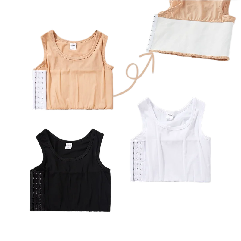 Ice-Silk-Fabric-Chest-Binder-Breathable-Hook-Adjustable-Buckle-Breast ...