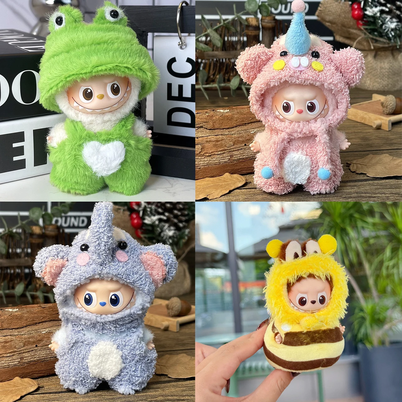 Para Mini Labubu V4 los monstruos Pin muñeca Ropa accesorios Ropa ...
