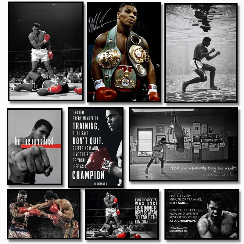 Affiche-d-Art-Mural-Boxer-Mike-Tyson-Muhamperception-Ali-Peinture-sur ...