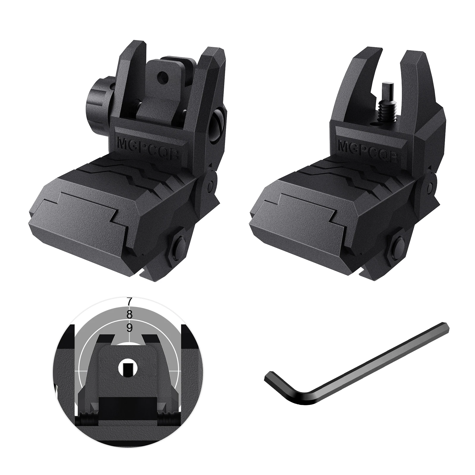 Bugleman Flip Up Iron Sight Low Profile Front and Rear Sights ...