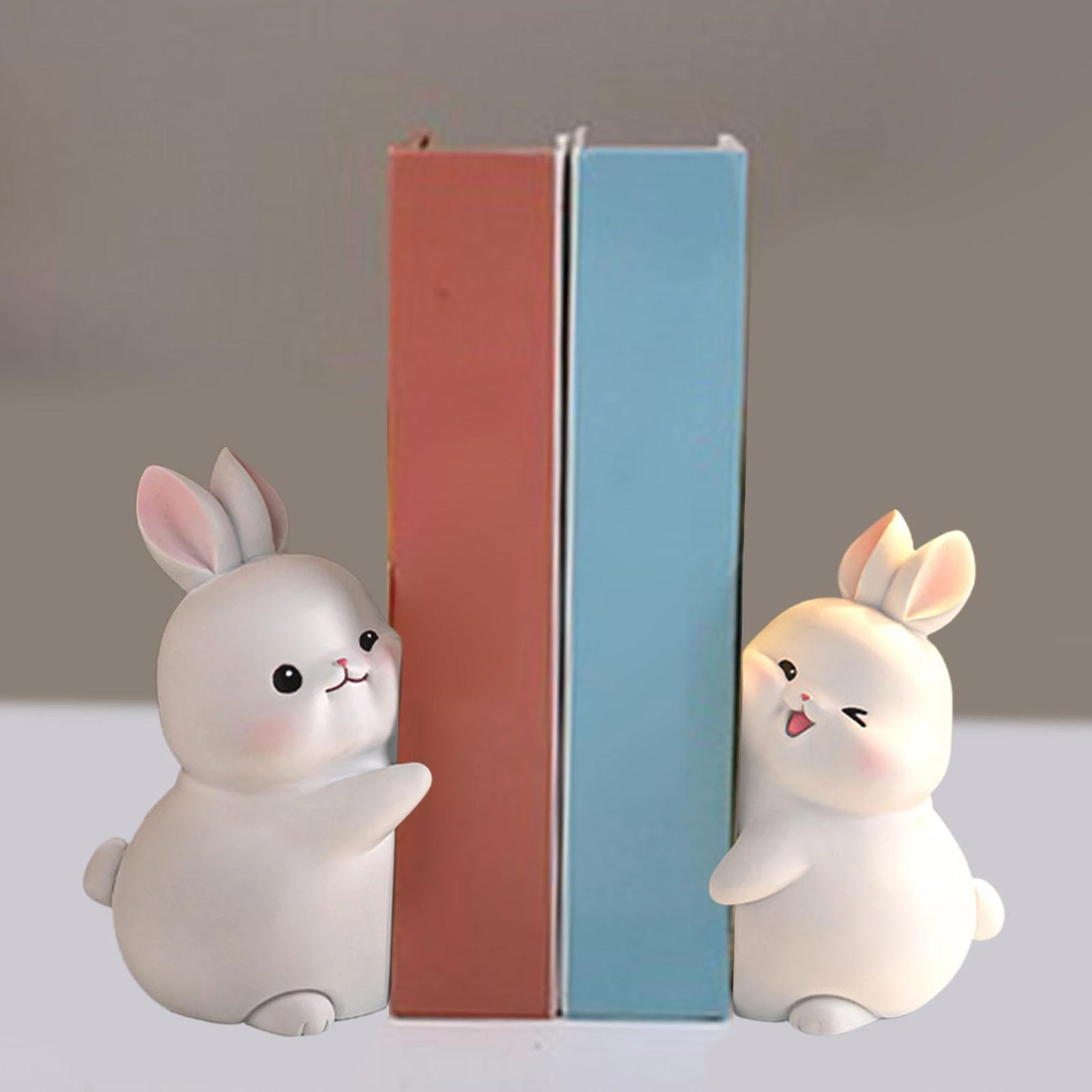 Rabbit Bookend Resin Animal Figurines Bunny Book Ends Rabbit Statue ...