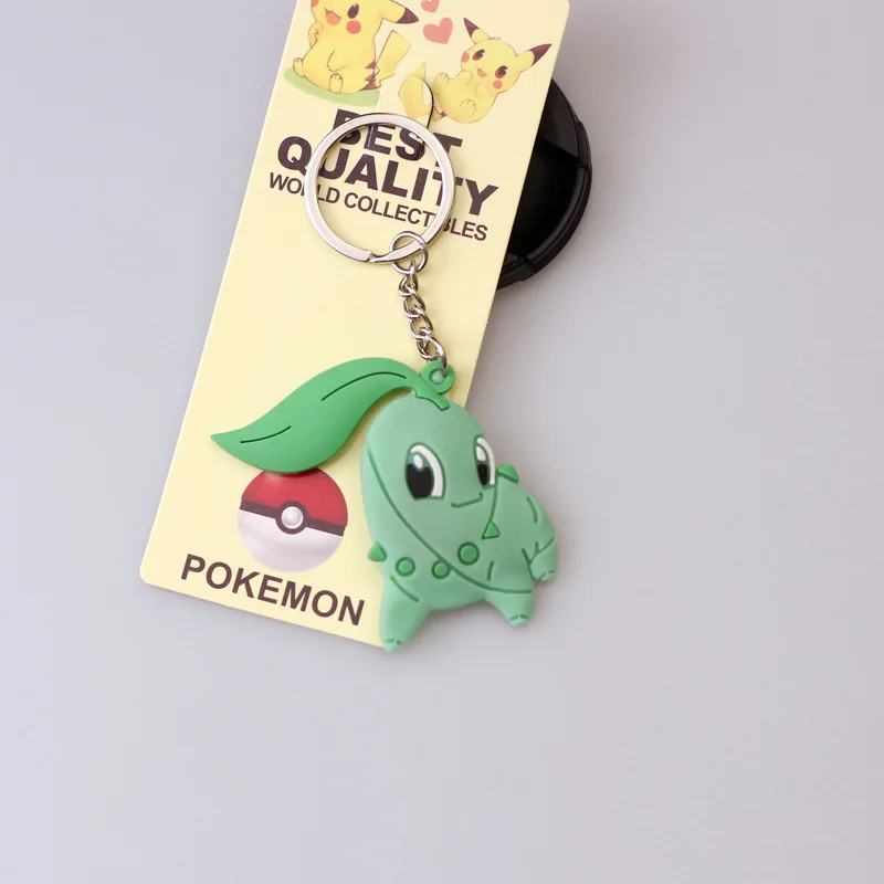 Cartoon Pokemon Chikorita Kawaii Key Chain - KawaiiMerch.com