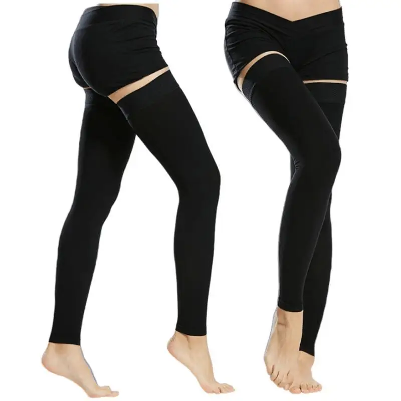 2pcs Thigh High Footless Compression Stockings 20-30mmhg Graduated Non ...