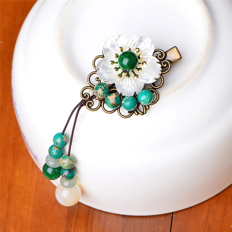 1pcs Retro Flowe Hair Clip Ethnic Style Tassel Hairpin Hanfu Headdress ...