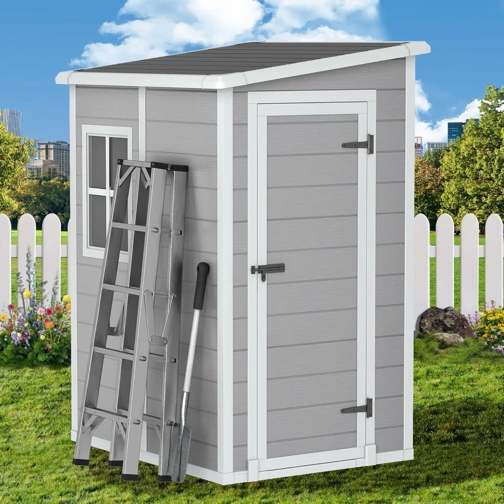 Outdoor-storage-shed-5x4-foot-resin-shed-with-flooring-weatherproof ...