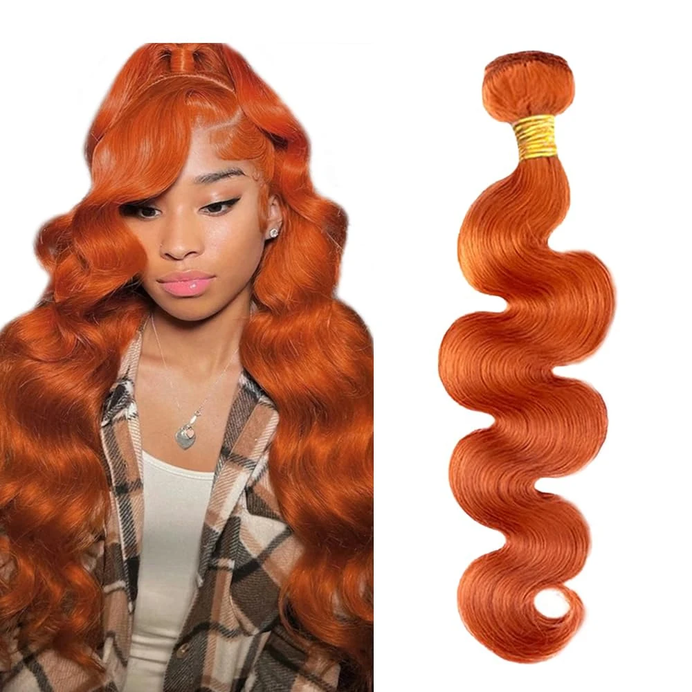 8-30" #350 Ginger Orange Body Wave Human Hair Bundles Deal Deep Curly ...