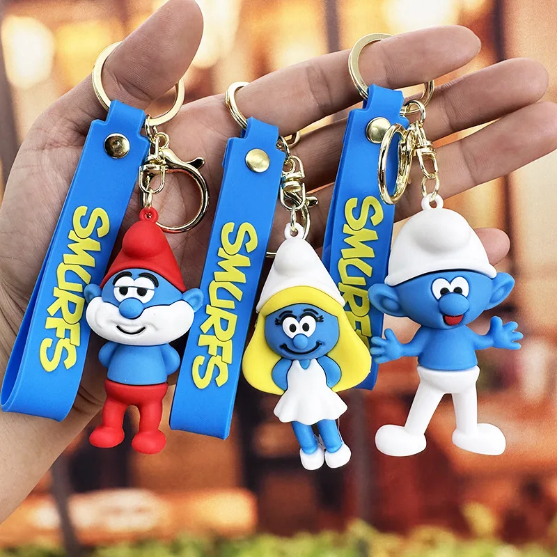 New-Creative-Cute-Smurf-Keychain-Car-Backpack-Pendant-Couple-Doll-Doll ...