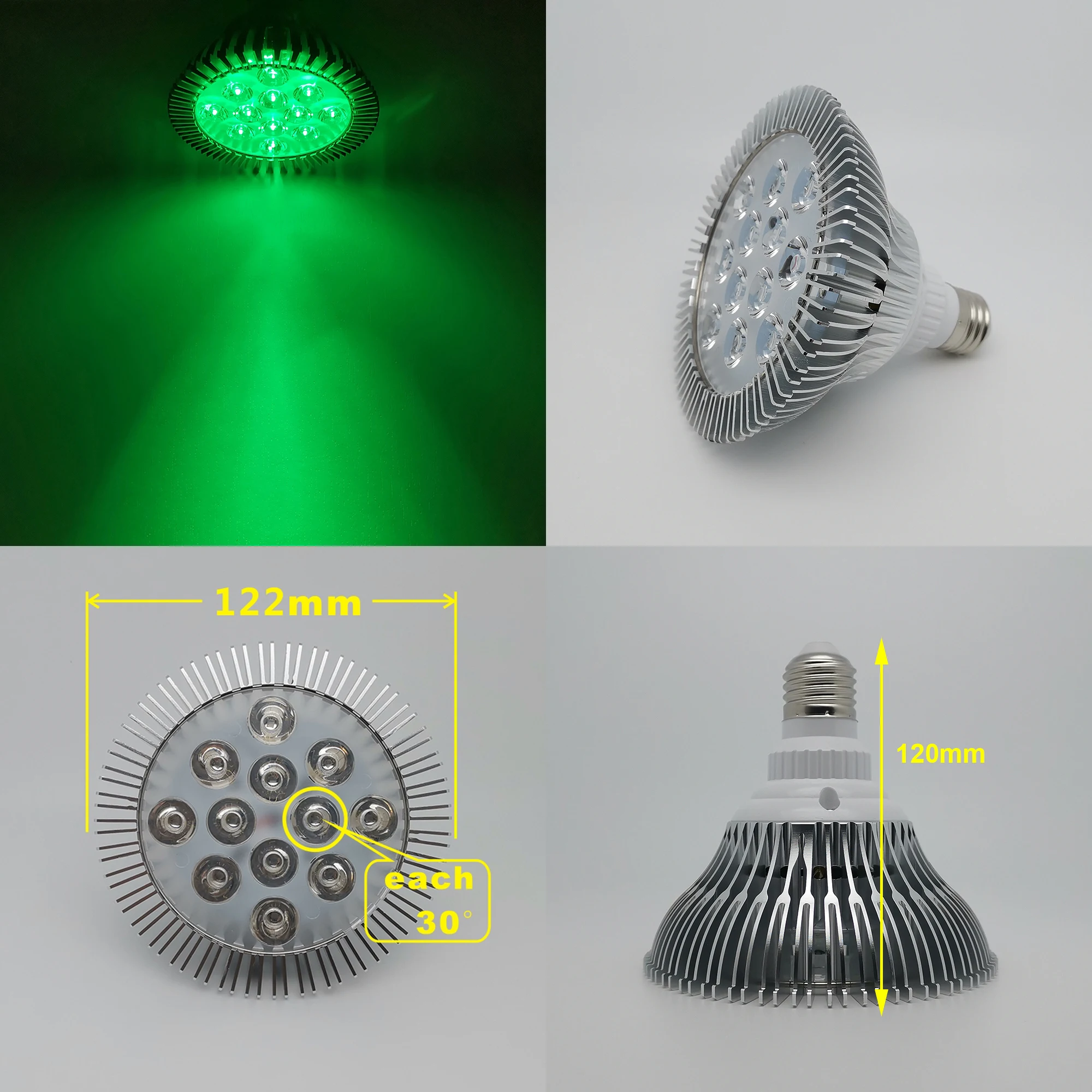12W / 24W 520nm~525nm PAR38 Green LED Lamp Spot Light Bulb for LED ...