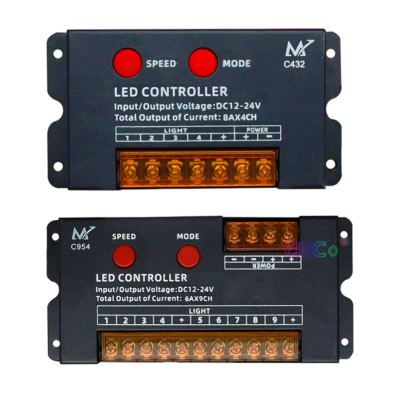 12V-24V-DC-4CH-9CH-Separate-led-strip-tape-controller-jump-water-burst ...