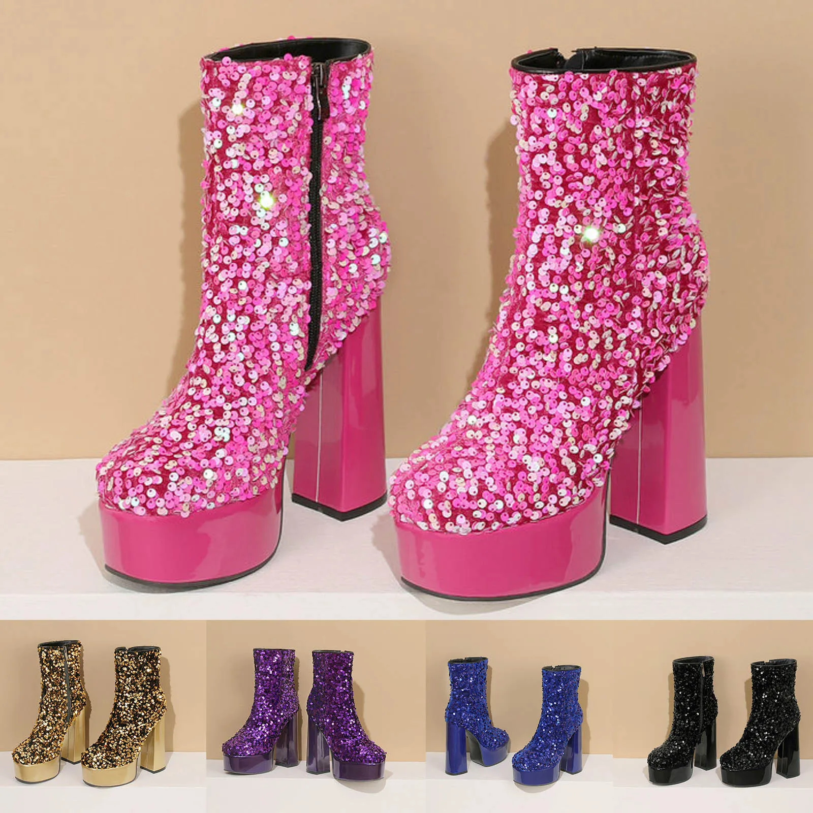 Women-S-Winter-Boots-Women-Ankle-Boots-Autumn-Winter-Sequin-Decoration ...