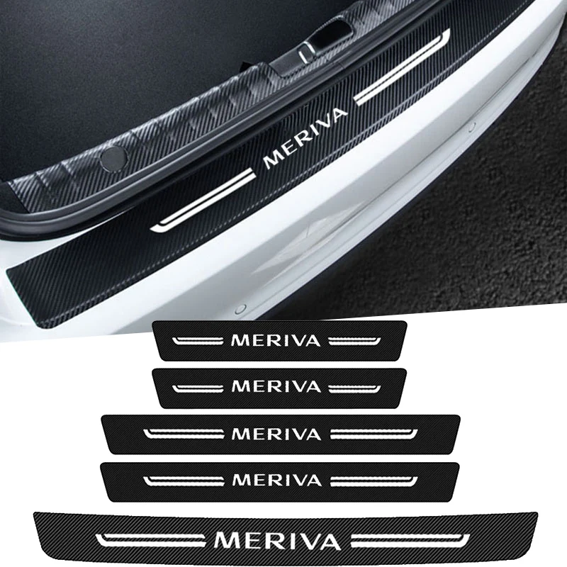 Car Door Threshold Scuff Plate Decals for Opel Meriva Logo Carbon Fiber ...