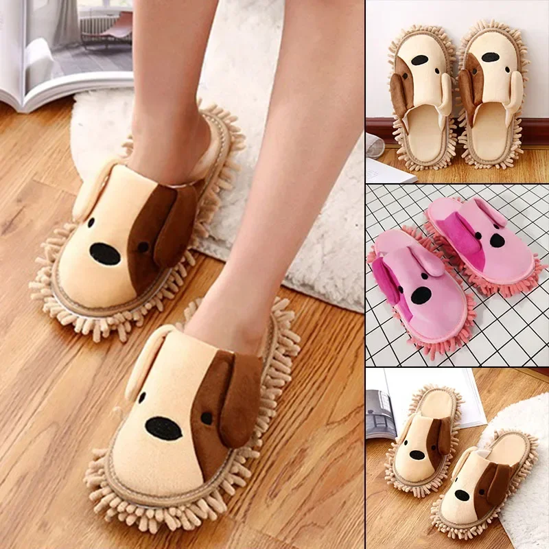 Cartoon-Dog-Lazy-Mop-Slippers-Unisex-Microfiber-Cleaning-Floor-Dusting ...