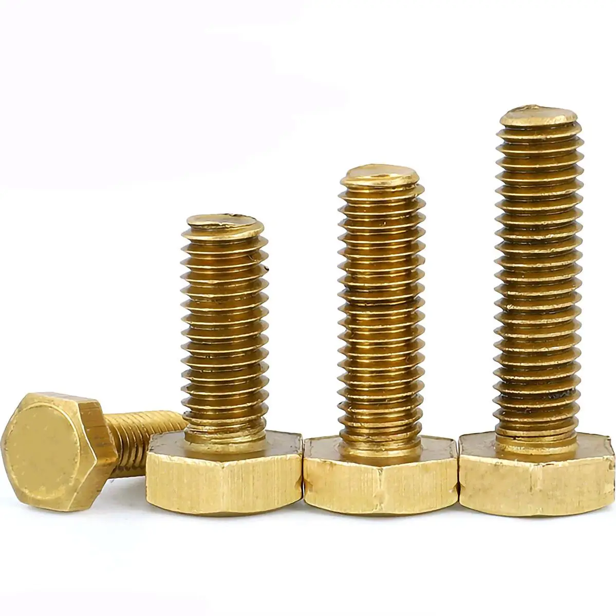 M4 M5 M6 M8 M10 Flat Head Brass Hexagon Bolt Full Thread Outer Hex Screw