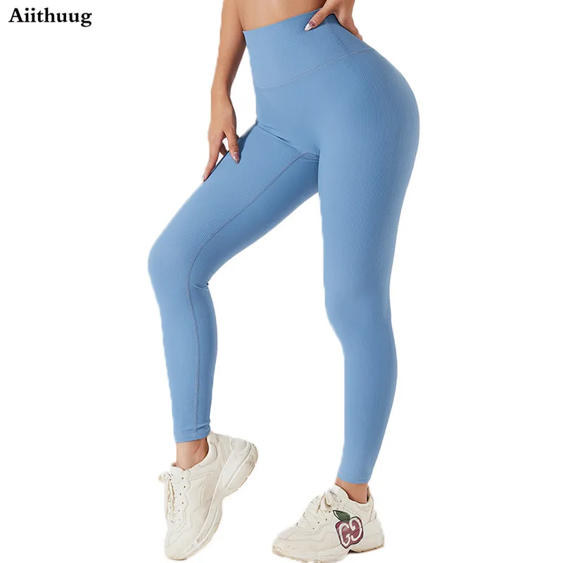 Aiithuug Women S High Waist Yoga Leggings Tummy Control Workout Running