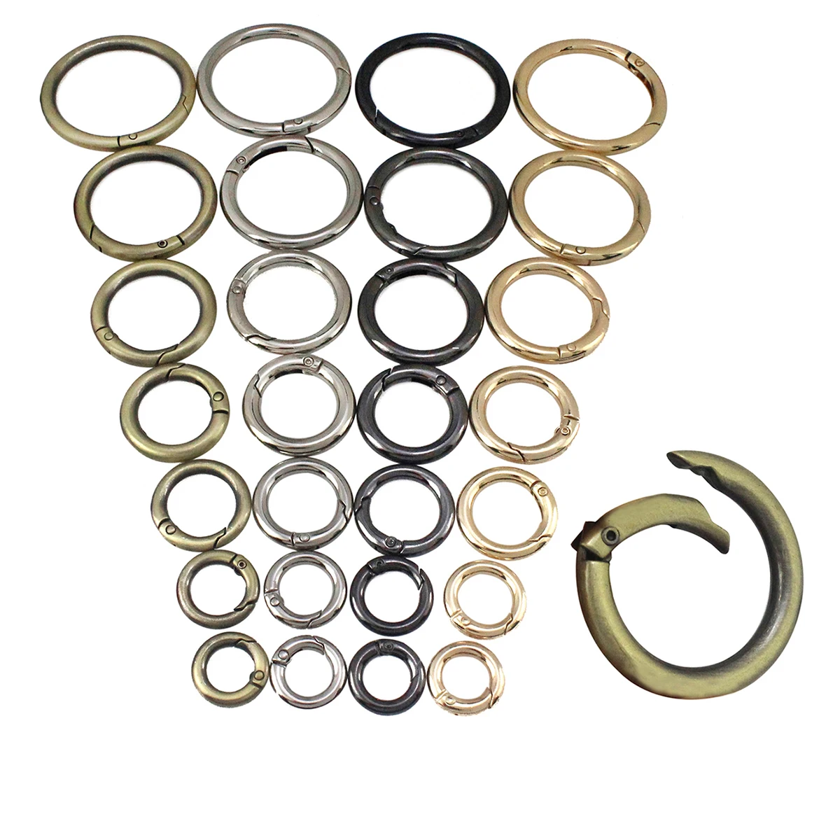 Metal-spring-gate-O-Ring-Openable-Keyring-Leather-Craft-Bag-belt-strap ...