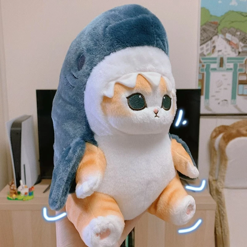 Cute Shark Cat Plush Fried Shrimp Cat Stuffed Plushie Pendant Room Car ...
