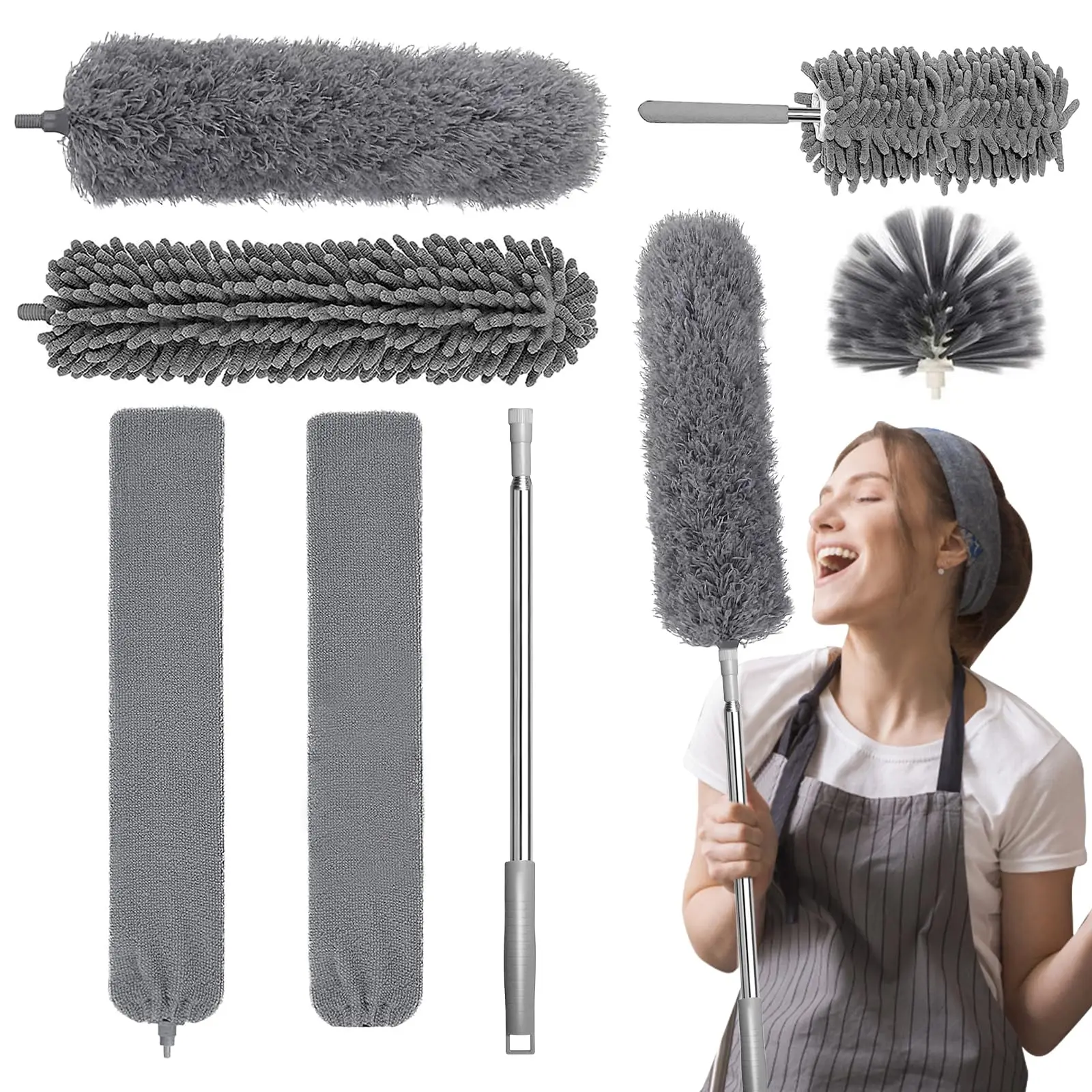 Microfiber-Feather-Duster-Reusable-Bendable-Washable-Duster-Extendable ...