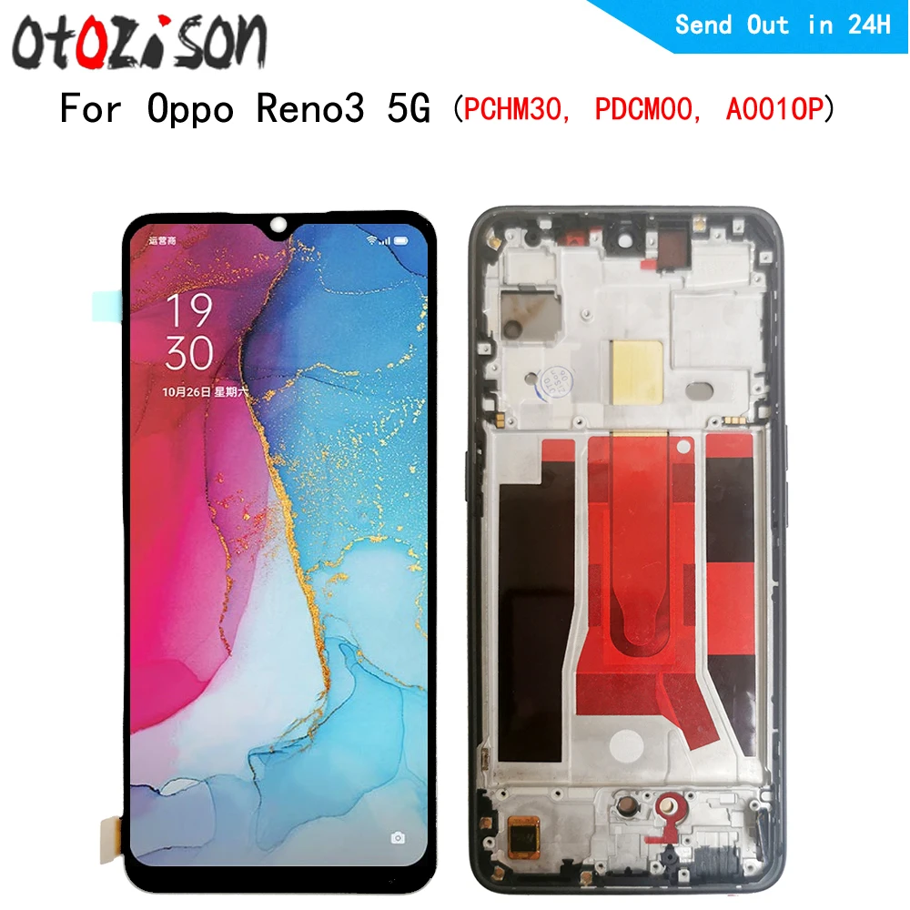 Reno 3 5G Screen AMOLED For Oppo Reno3 5G PCHM30, PDCM00, A001OP LCD ...