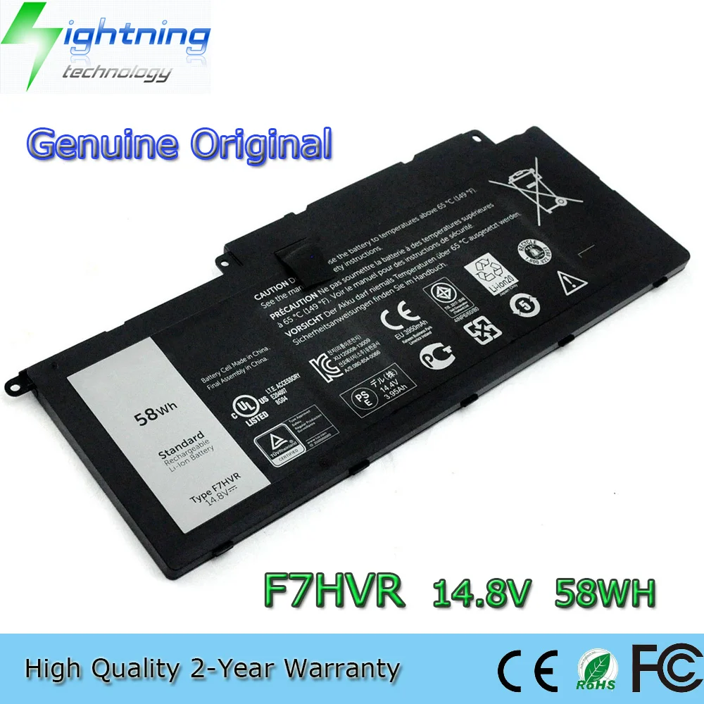New Genuine Original F7HVR 14.8V 58WH Laptop Battery for Dell Inspiron ...