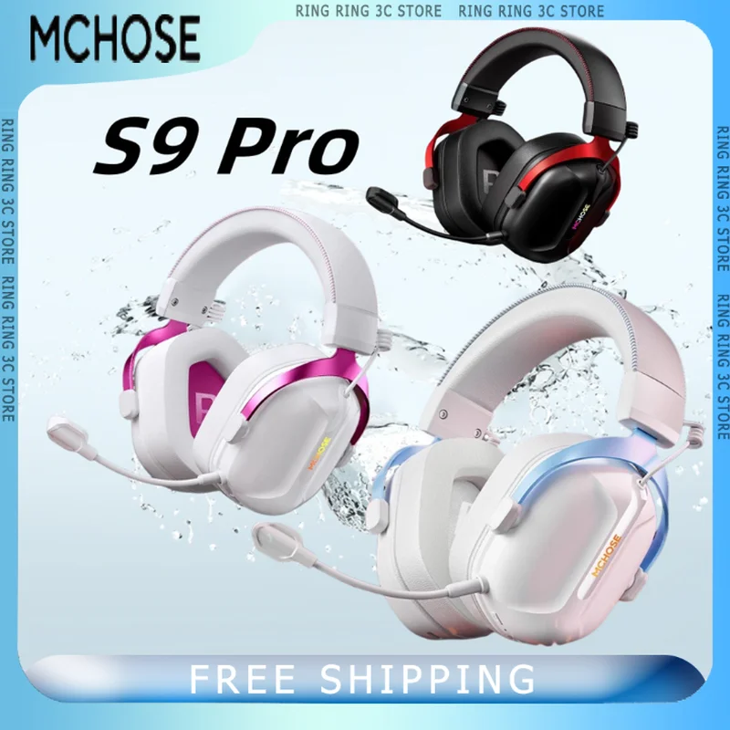 MCHOSE S9 Pro Gaming Headphones Tri-mode Wireless Headset Low Delay Ai Noise Reduction Esports ...
