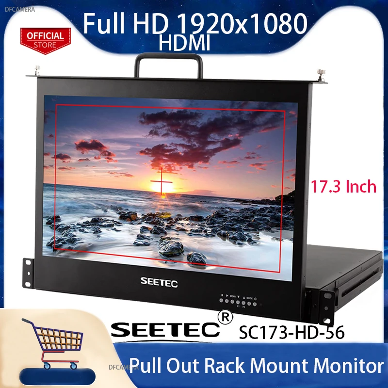 SEETEC-17-3-Inch-Monitor-HDMI-Full-HD-1920x1080-1RU-Pull-Out-Rack-Mount ...