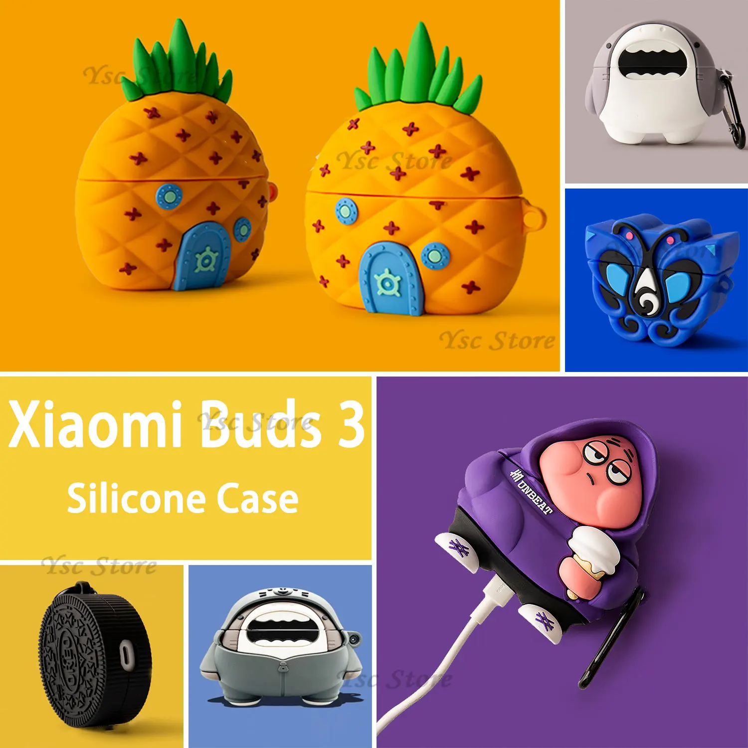 Cartoon Silicone Earphone Case for Xiaomi Buds 3 Wireless Earbuds ...