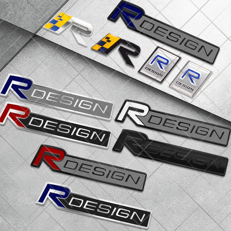 Metal 3D R Design Grille Logo Car Styling Rear Trunk Letter Emblem ...