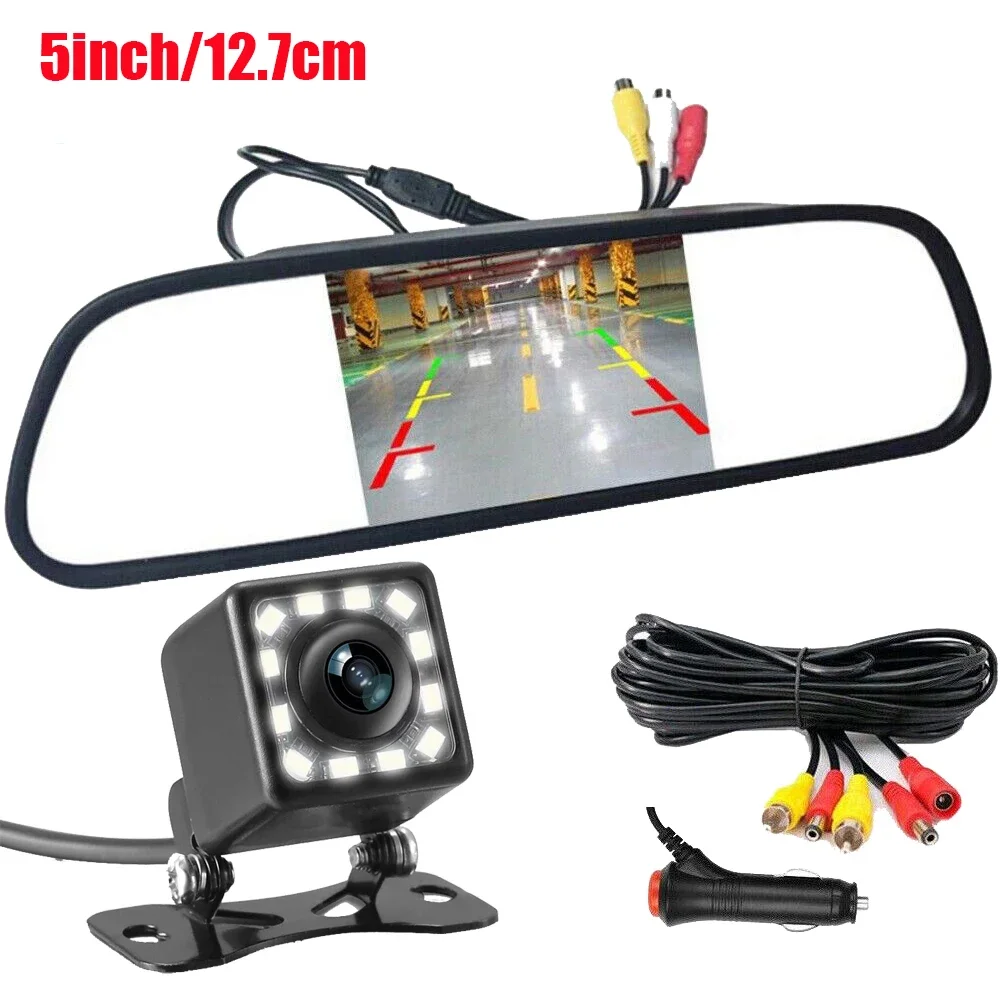 5-inch-LCD-Rear-View-Mirror-Monitor-Reversing-Backup-Camera-Kit-for-Car ...