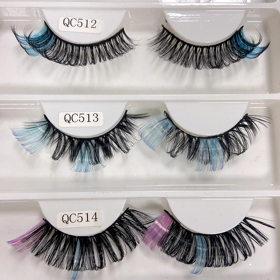 Colored-Fake-Eyelashes-New-Design-Cosplay-D-Curl-Fluffy-Lashes-Makup ...