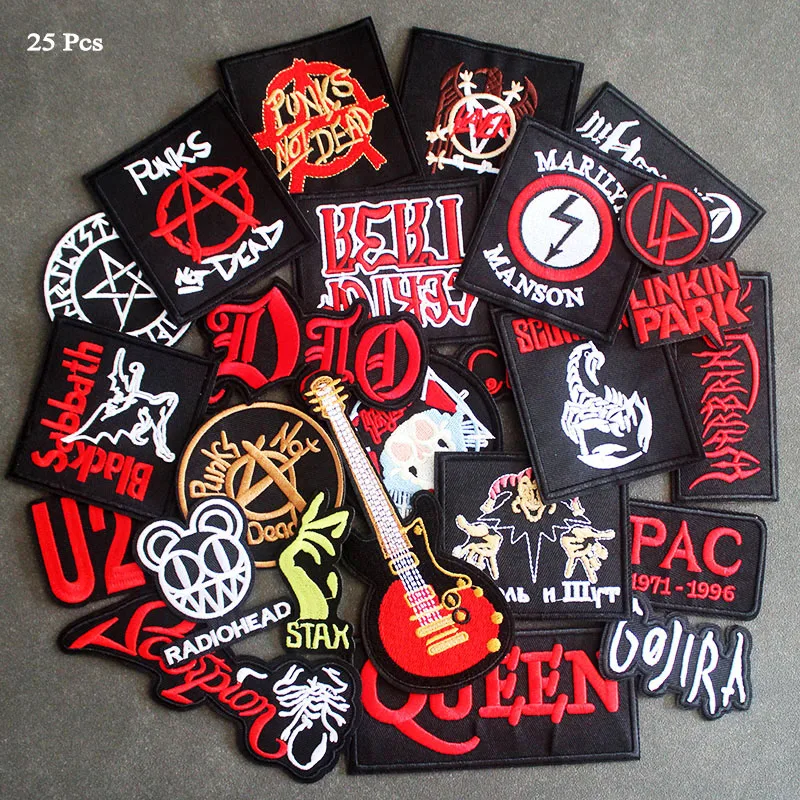Parches-bordados-para-ropa-insignias-de-banda-de-Rock-apliques-de-m ...