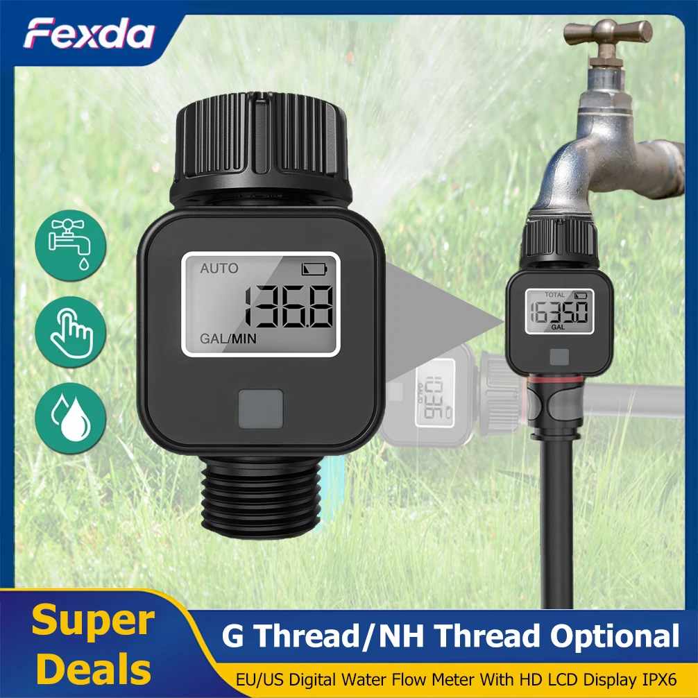 Digital Water Flow Meter High Accuracy Waterproof Electronic Flowmeter ...