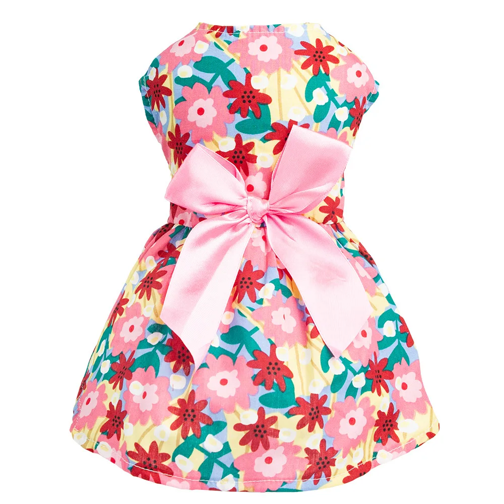 Bow-Design-Puppy-Dog-Floral-Dress-Pup-Sundress-Cat-Vest-Shirt-Clothes ...