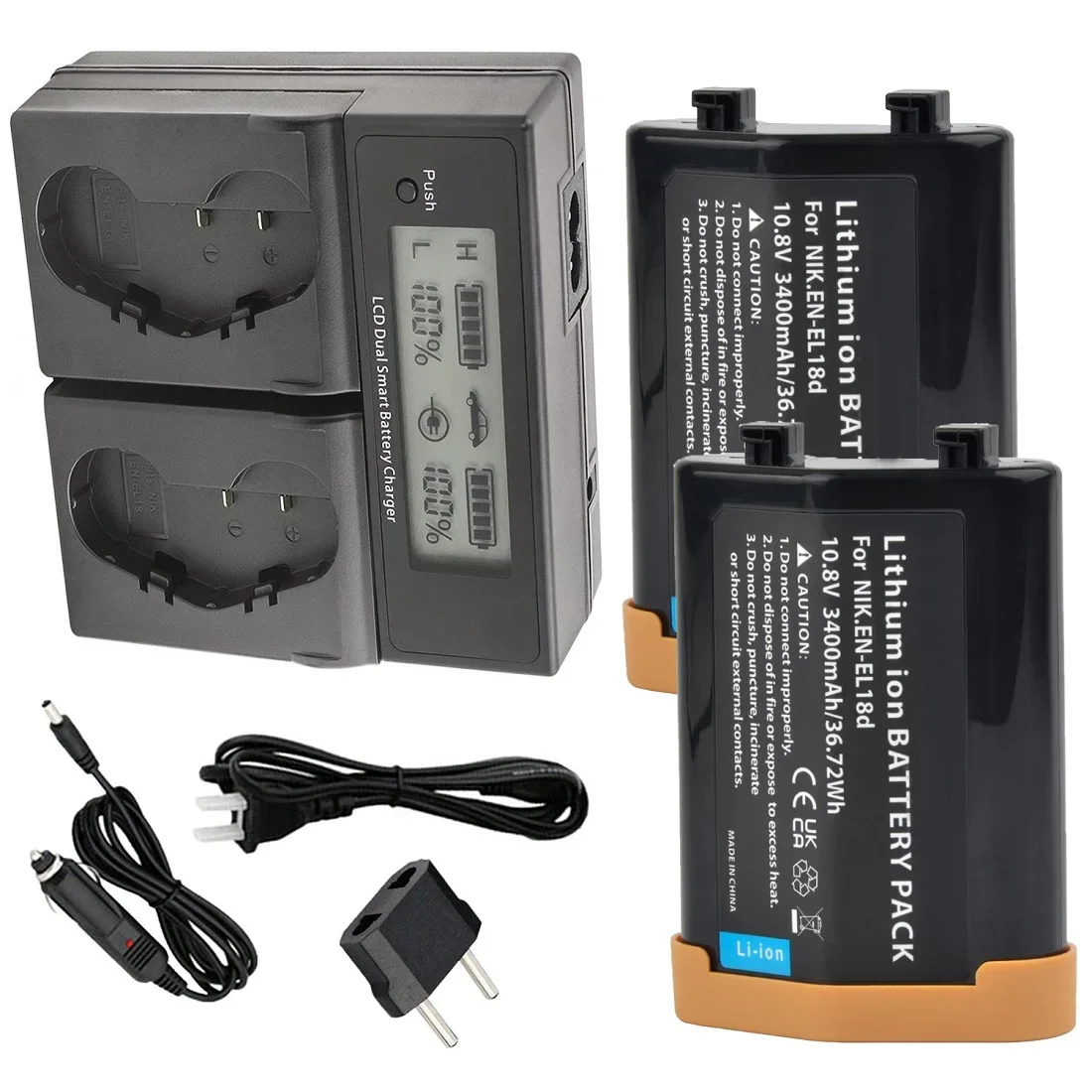 EN-EL18d Battery and Battery Charger for Nikon Z9, D4, D4S, D5, D6 DSLR ...