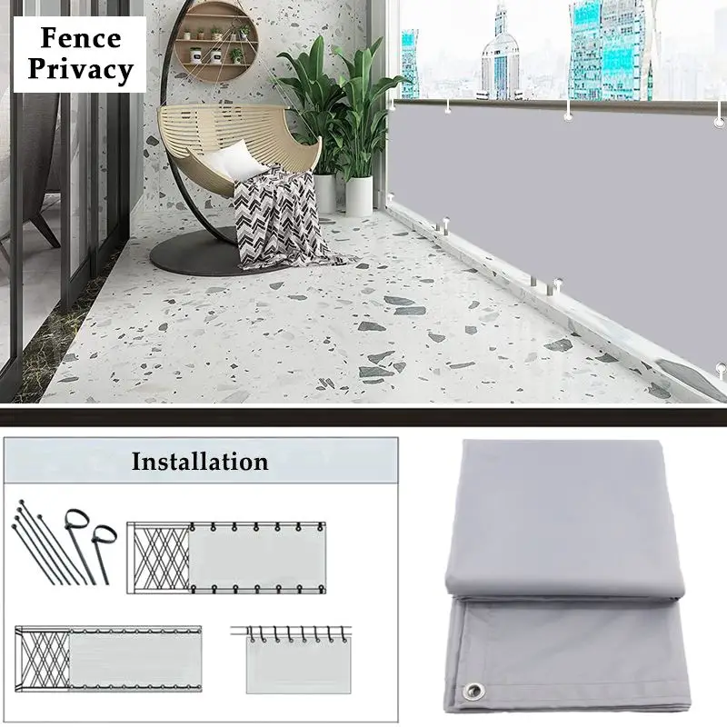 300D-Waterproof-Privacy-Fence-Sail-Balcony-UV-protection-Sun-Shading ...