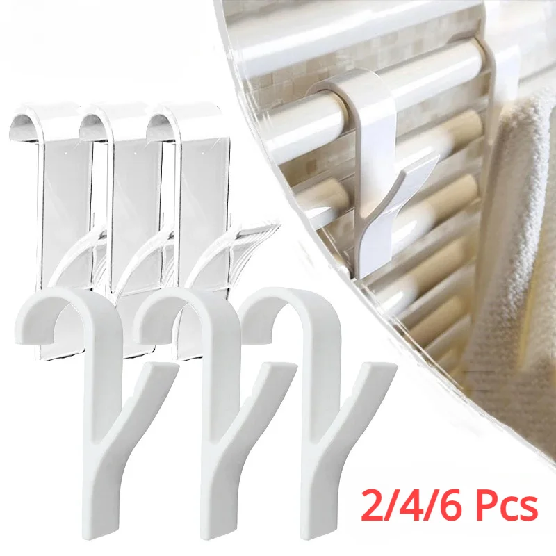 2-4-6PCWhite-Hanger-for-Heated-Towel-Radiator-Rail-Bath-Hook-Holder ...