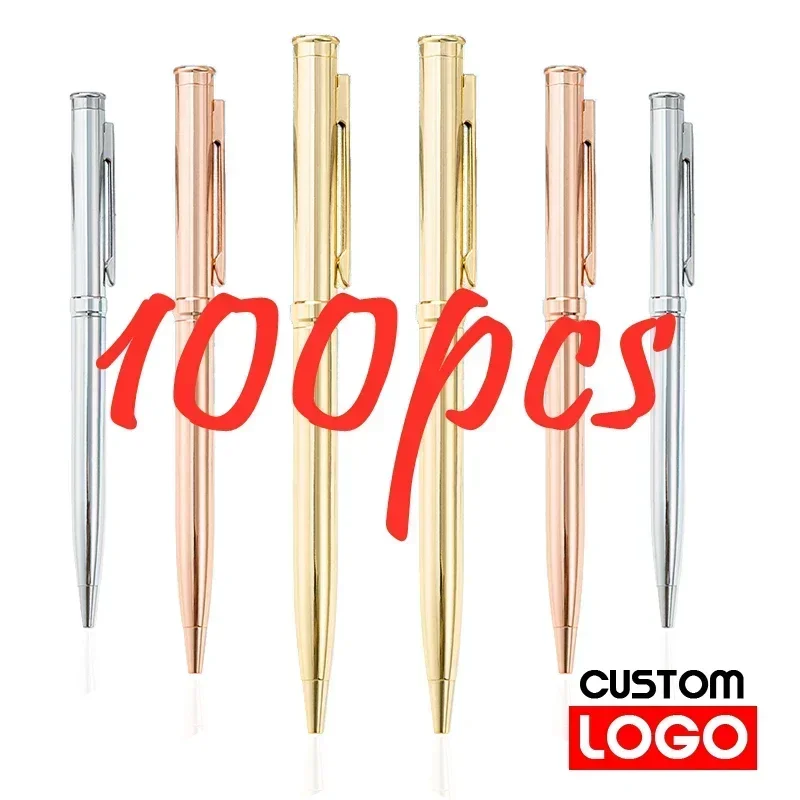 100pcs Metal Advertising Ballpoint Pen Teacher Gift Pen Business Office ...