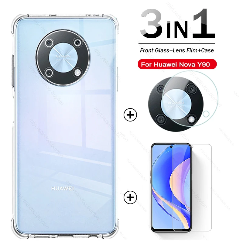 1to3-Soft-Case-Camera-Tempered-Glass-For-Huawei-Nova-Y90-Y-90-90Y ...