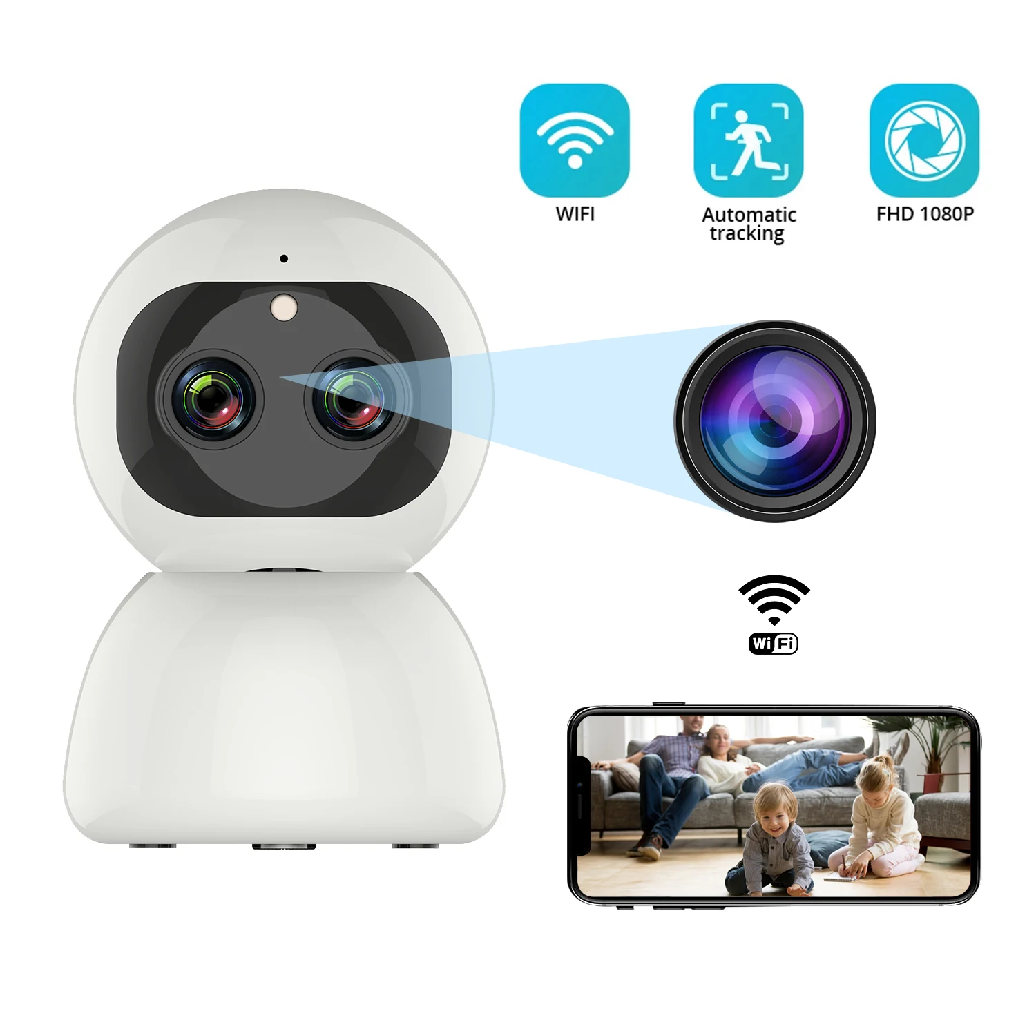 Smart-Dual-Camera-Zoom-Network-Wireless-Camera-WiFi-Surveillance-Remote ...