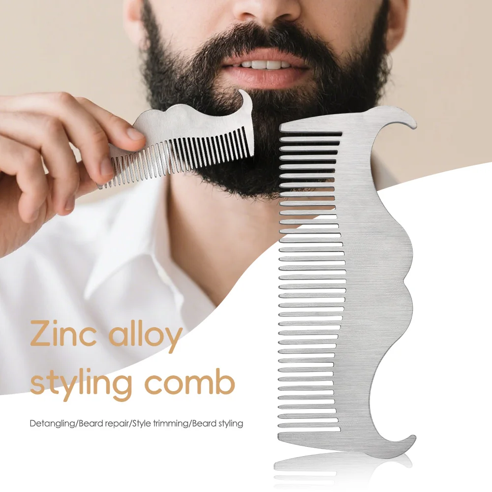 A Beard Comb, Goat Horn Shaped Comb, Stainless Steel Comb, Beard Comb ...