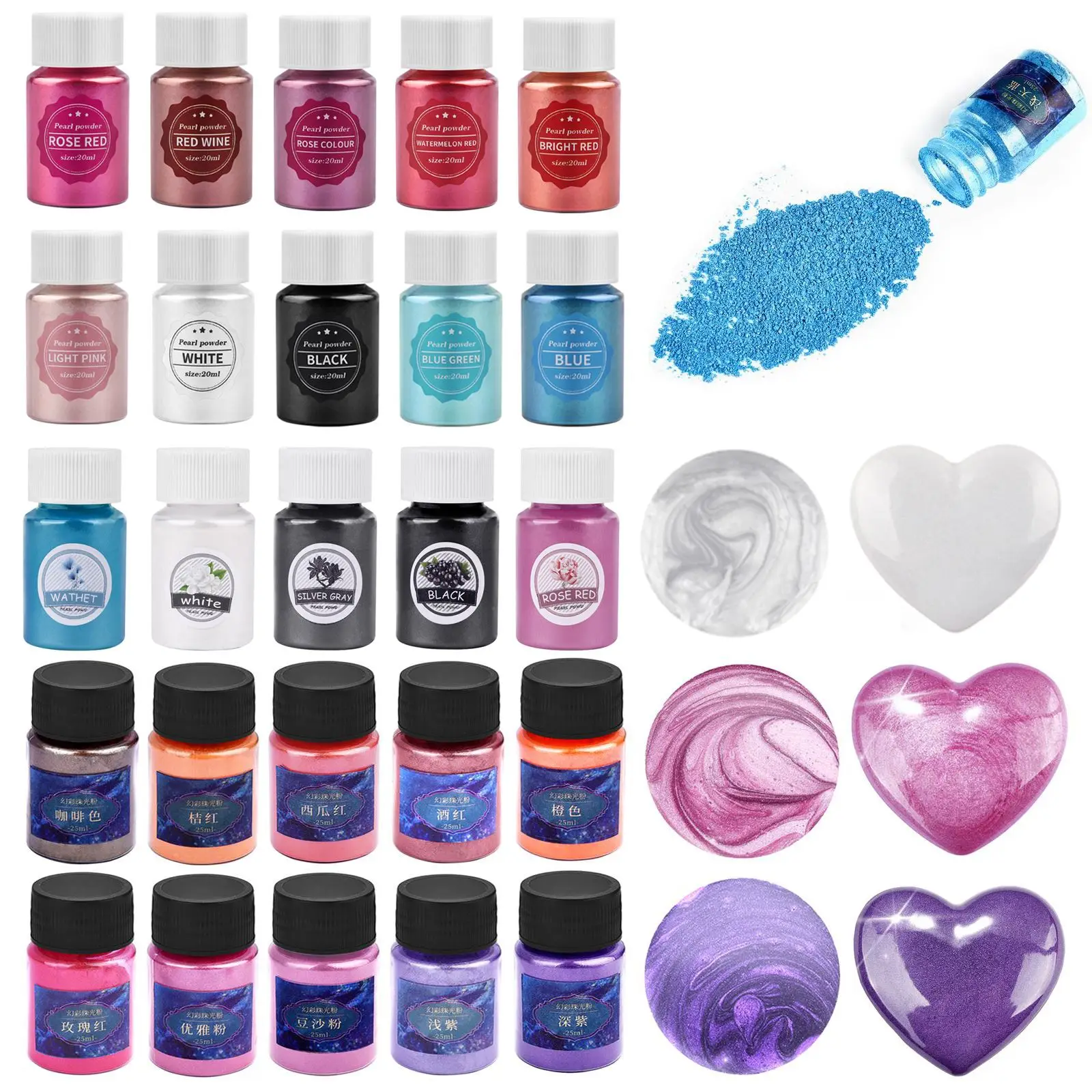 10ml Resin Pigment Filler Pearlescent Powder Coloring Dye DIY UV Epoxy ...