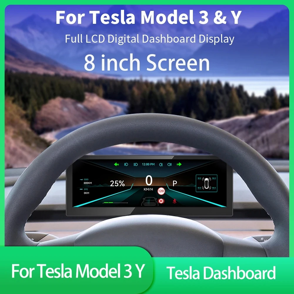 For-Tesla-Model-Y-3-Display-Dashboard-8-inch-Cluster-Instrument-HD-LCD ...