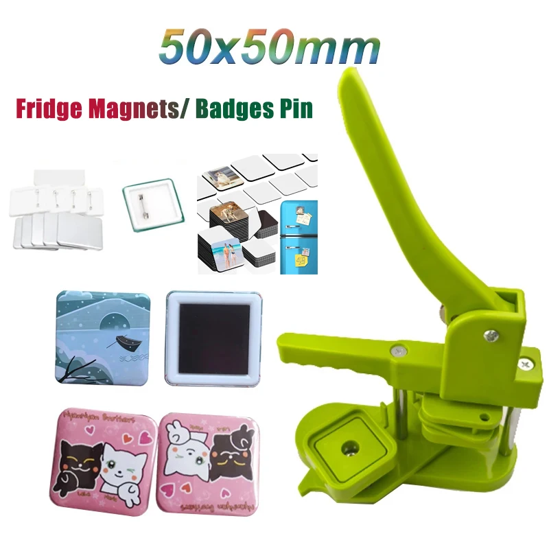Square-Refrigerator-Badge-Machine-Set-50x50mm-Making-Refrigerator ...