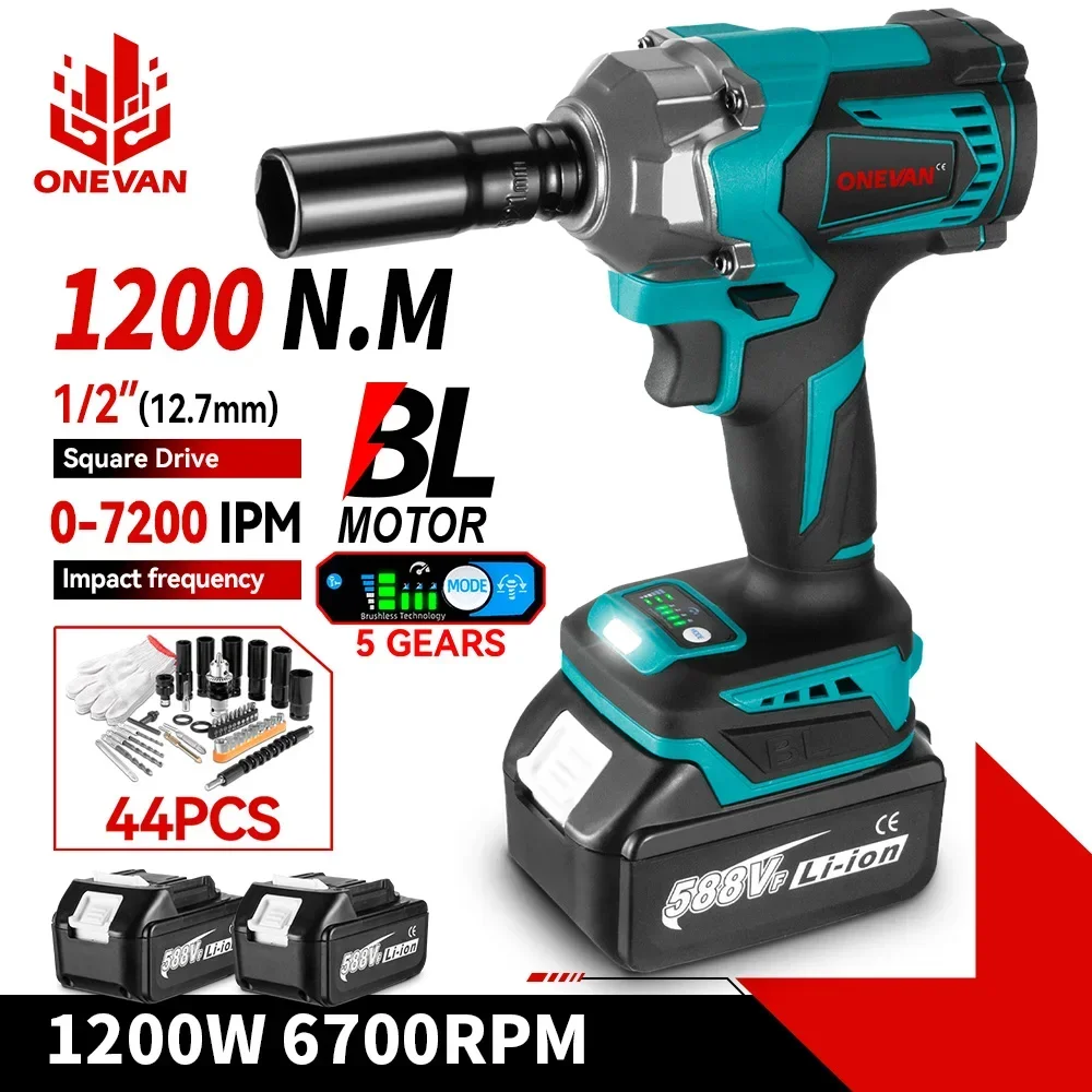ONEVAN-1200-N-m-Brushless-Electric-Impact-Wrench-1-2-Cordless-3-Funtion ...