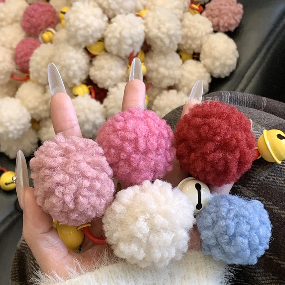 Ins-Korean-Cute-Fur-Hairball-Bell-Phone-Pendant-Aesthetic-Pendant-Key ...