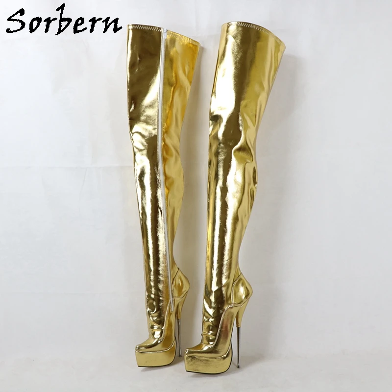 Sorbern-Gold-Metallic-Crotch-Thigh-Boots-Women-Platform-Ballet-High ...
